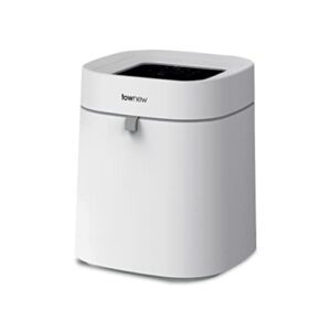 townew t air lite (t02b white) auto sealing & self-changing 4.4-gallon smart trash can with open top barrel, small