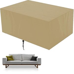 27x27x47 in garden furniture cover, cube table cover, 420d heavy duty oxford fabric, patio set cover rattan furniture cover, for cube set,patio,outdoor (beige 68x68x120cm)