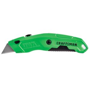 craftsman utility knife, hi-visibility, retractable, 3 blade (cmht10589)