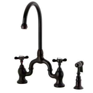 kingston brass ks7795bexbs essex bridge kitchen faucet, oil rubbed bronze