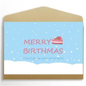 funny december birthday card, merry birthmas card, christmas birthday card for friend