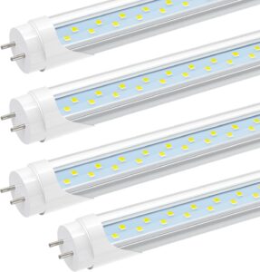 jesled 2ft t8 led type a+b tube light, 12w(30w equivalent), 1680lm, 6000k, plug and play or ballast bypass, 24 inch f20t12 fluorescent bulb replacement, dual ended, 24” lighting tube fixture (4-pack)