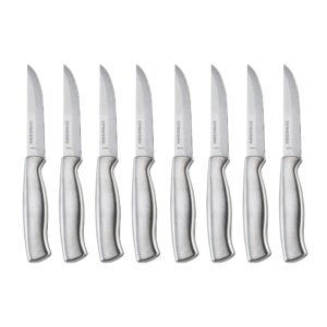 farberware stainless steel steak knife set, 8-piece, stainless steel