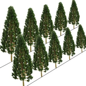 marrteum garden landscape model dark green pine tree 5 inch(130 mm) model scene accessory for making architecture sand table and station platform model, 10 pcs