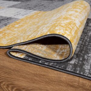 Rugshop Oslo Modern Geometric Boxes Area Rug 7'10" x 10' Yellow