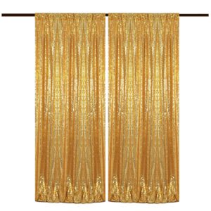 tcbesto gold sequin backdrop curtains 4ft x 8ft 2 panels glitter curtain backdrop sparkly photography background drapes for wedding bridal shower christmas festival birthday