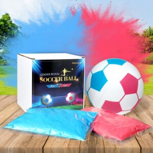 gender reveal soccer ball with powder, revelacion de sexo de bebe 2 big bags of pink and blue gender reveal powder for boy or girl baby gender reveal ideas