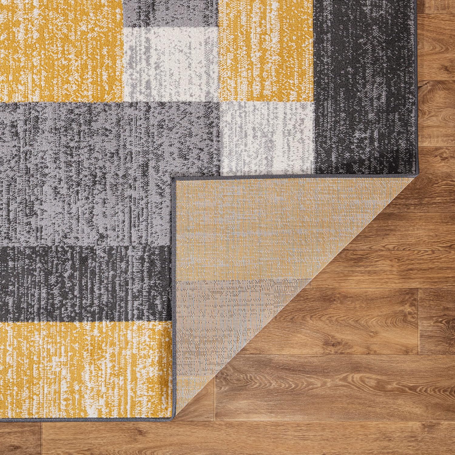 Rugshop Oslo Modern Geometric Boxes Area Rug 7'10" x 10' Yellow