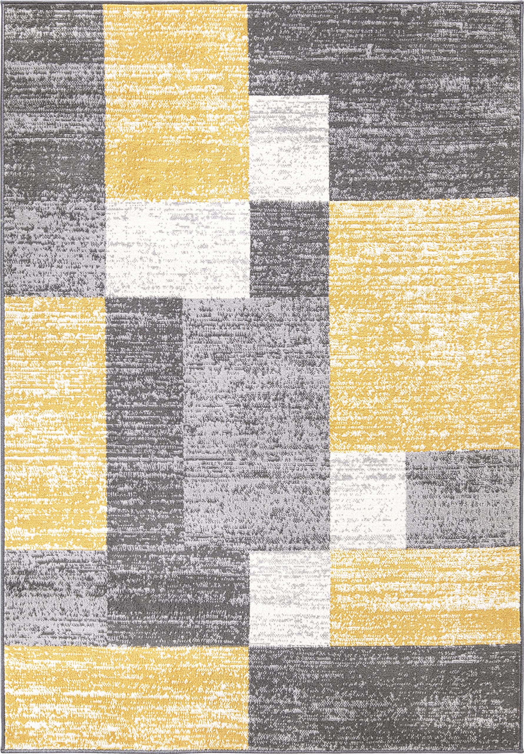 Rugshop Oslo Modern Geometric Boxes Area Rug 7'10" x 10' Yellow