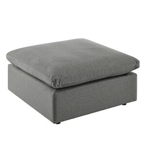 modway eei-4903-cha commix overstuffed outdoor patio ottoman, charcoal