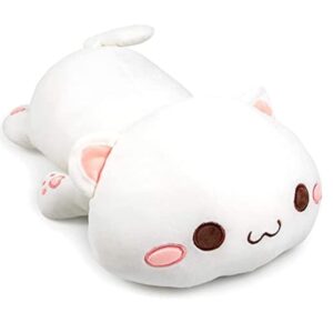 cute kitten plush toy stuffed animal pet kitty soft anime cat plush pillow，plush cat doll pillow toys children's (white)