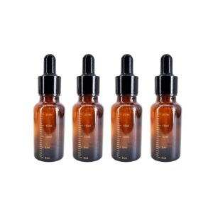 uuyyeo 4 pcs empty amber glass bottles graduated dropper bottles essential oil bottles cosmetic vials containers with graduated dropper 20ml