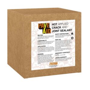 pavemade premium easy-melt high performance asphalt crack filler / sealer 20lb compatible with oil jacketed kettles and direct fire filling machines, emcfs20