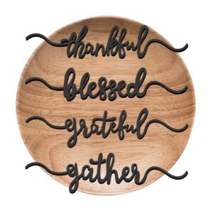 partico thankful place cards thanksgiving table decor grateful gather place card settings (black word 8 pieces)