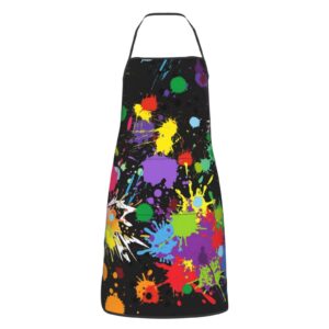 senheol colorful painting artist apron, waterproof adjustable aprons with 2 pockets for women men adults, gifts for artists