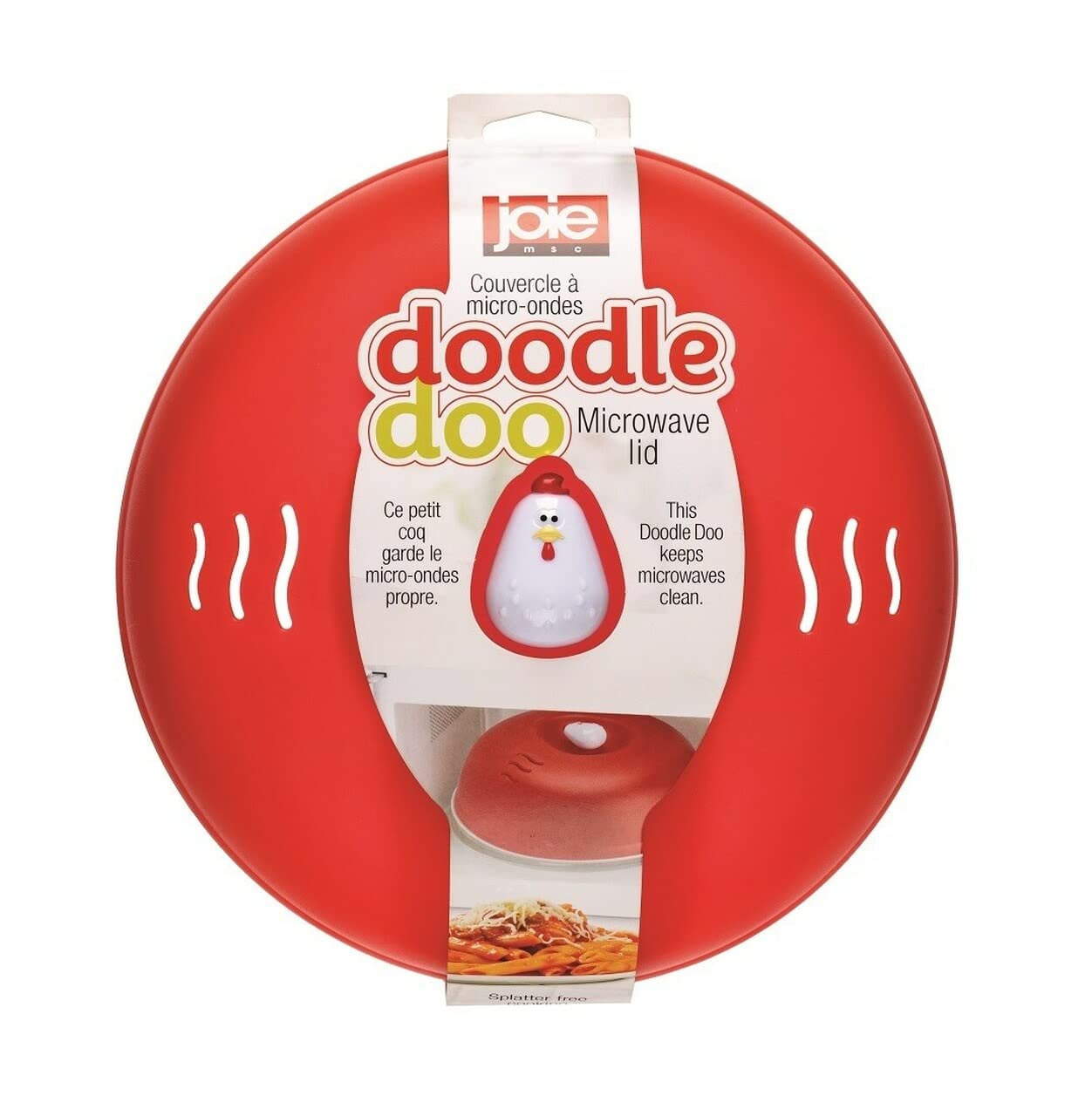 Joie Doodle Doo Microwave Splatter Shield Lid, Protects Against Messes, BPA-Free Plastic, Red, 1 Count