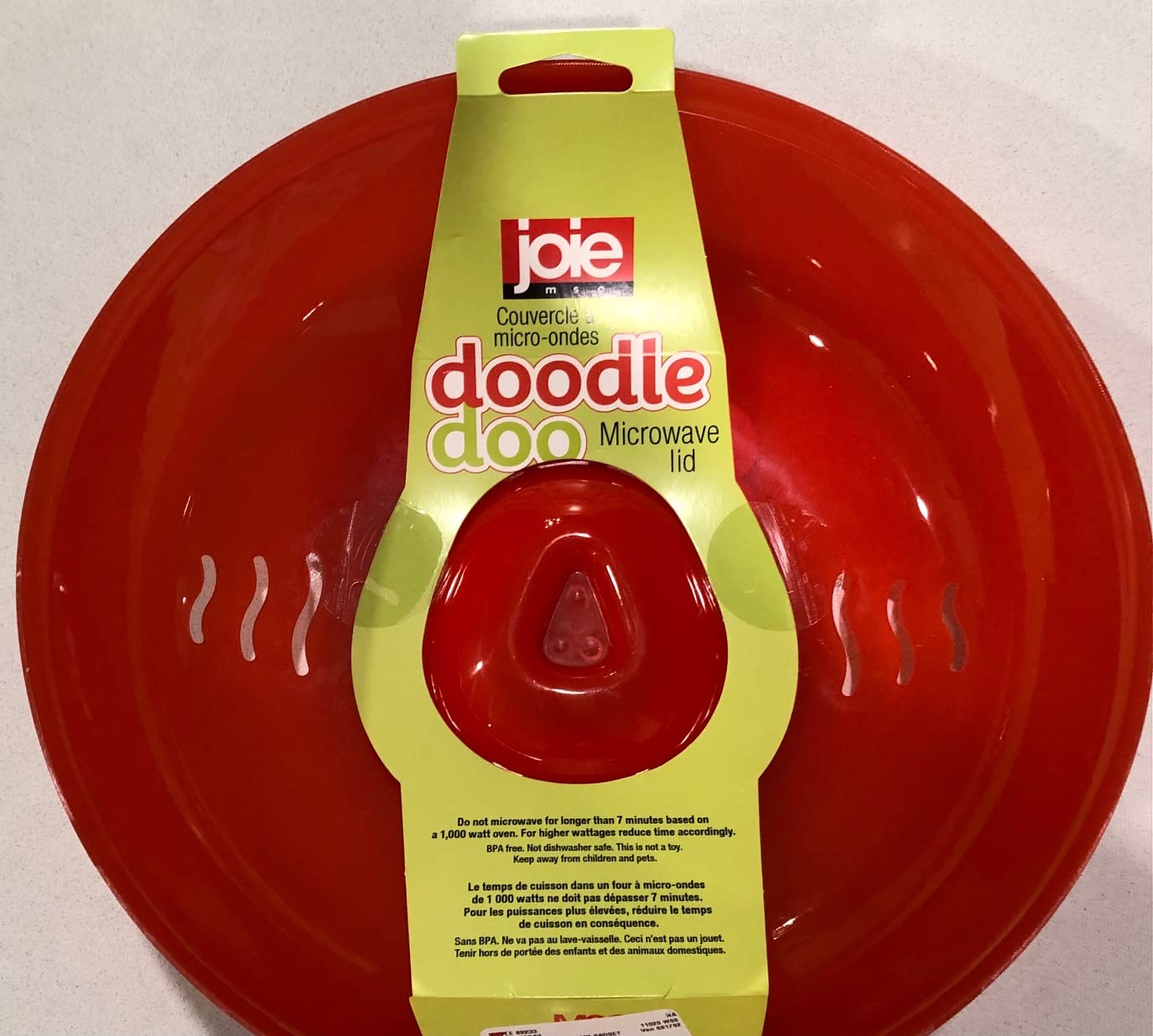 Joie Doodle Doo Microwave Splatter Shield Lid, Protects Against Messes, BPA-Free Plastic, Red, 1 Count