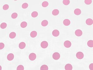 zen creative designs poly cotton polka dots print fabric 58 inch wide/craft & sewing material (1 yard, pink on white)