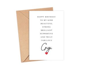 averaze gigi birthday card poem - amazing gigi gift - birthday card gigi - special gigi birthday card - birthday card for gigi 5 x 7 inches