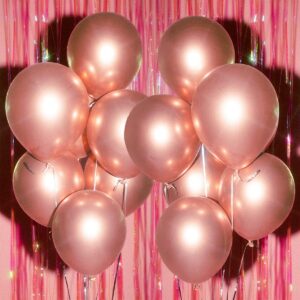 xo, fetti rose gold chrome balloons - 25 pk, 12" | bachelorette party decorations, bridal shower, birthday party, engagement