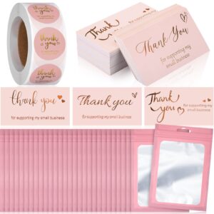 epakh 1140 pieces thank you card and sticker set multicolor classic style include 100 thank you business cards for wedding business(classic style)