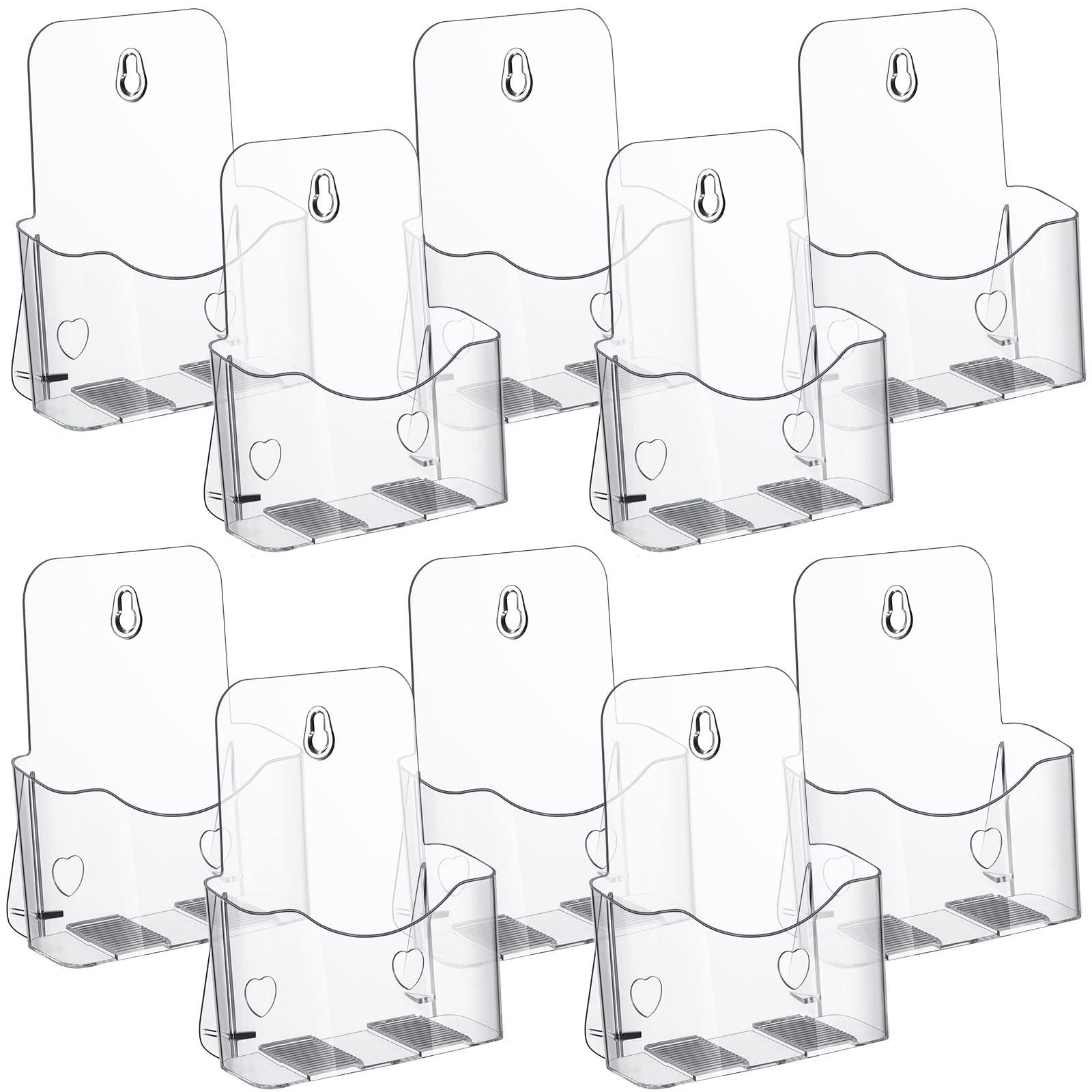 Chinco 10 Pieces Acrylic Brochure Holder Bulk 6 x 8 Inches, Clear Literature Holder Plastic Flyer Display Stand for Pamphlet Vendors Magazine Document Booklet Menu Trifold Wedding Party