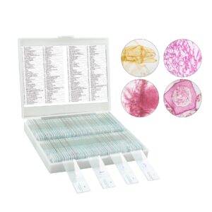 microscope slides, 100 pcs prepared microscope slides with specimens for kids home school class learning