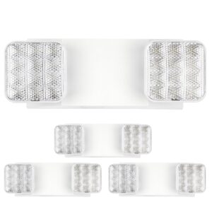 gruenlich led emergency light, exit lighting fixtures with two led heads and back-up batteries, ul 924 qualified, 120-277 voltage, 4-pack