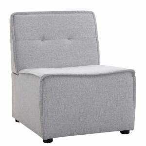 homcom modern modular accent chair, armless fabric sectional sofa for living room or bedroom, grey