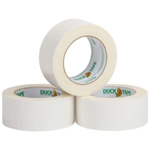 duck color duct tape 3-pack, 1.88 inches x 30 yards, 90 yards total, 3-roll pack, white, 3 piece (242912)