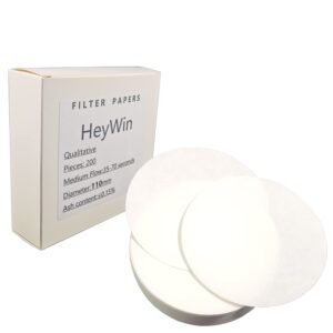 heywin 200 packs qualitative filter paper chemistry,diameter of 110mm filter paper circles,medium speed,used in the vacuum filter,also for funnel,etc