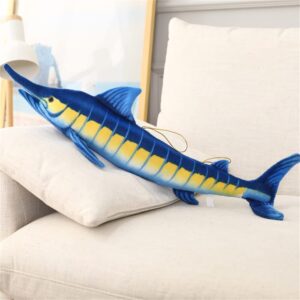 pangcangshu big size simulation fish toys stuffed soft plush blue marlin makaira mazara pillow toys for kids girls birthday toys easter, thanksgiving, christmas, new year's gifts(blue, 60cm/23inch)