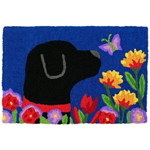 garden lab jellybean accent rug with black lab floral rug 20"x30" doormat