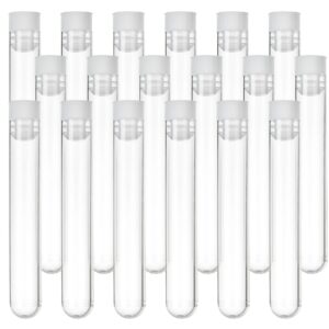 dirbuy 250pcs test tubes with caps, 16x100mm plastic test tubes with caps for scientific experiments, bath salts, candy storage, party favors, halloween