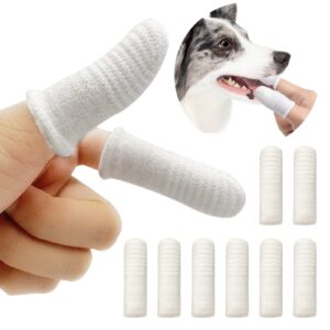 dog toothbrush cat toothbrush fingers toothbrushs for dog cat 8 pack dog tooth brushing kit teeth cleaning, suitable for small pets, cat and dog dental care, 1 set for 2 fingers, includes 4 sets