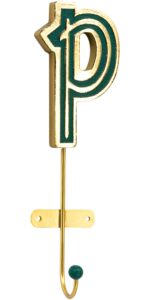 collective home - monogram wall hooks, wall mounted hooks for hanging, wood letters for wall decor, home-bedroom-livingroom gold decor, decorative wall hangers for coat, scarf, bag(p)