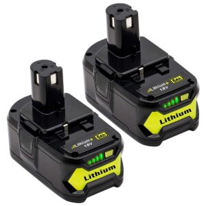 eohjar ryobi battery 18v 6.0ah 2pack replacement battery for ryobi 18volt cordless power tools lithium-ion battery p102 p103 p105 p107 p108 p109 for ryobi one+ cordless drill tool (2pack)