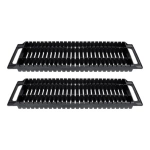 ukcoco pcb tray black plastic esd rack pcb board rack storage stand: 2pcs turnover holder bracket circuit frame board holder welding stripe rack static- bar frame esd shelf