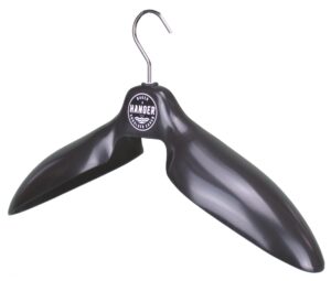 motorcycle body armor coat hanger 'shoulder saver' by baker hanger - usa made - 4 inch hook (black)