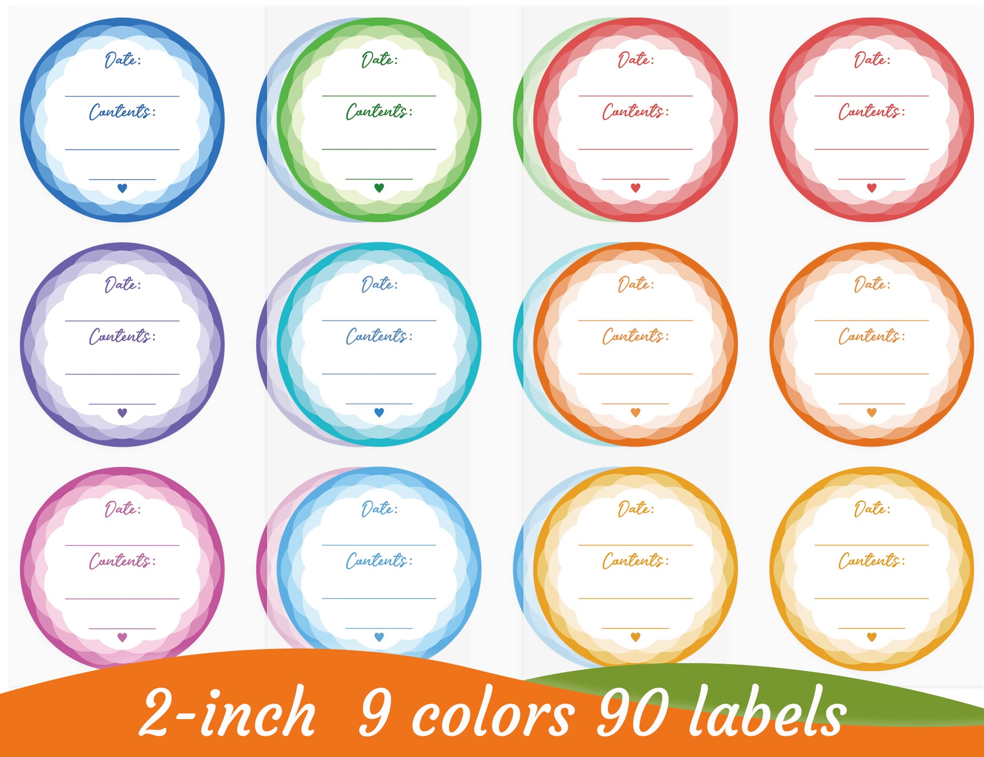 Removable Mason Jar Lid Labels, Canning Labels, Waterproof Write-On Pantry Sticker for Food Container, Glass Bottle, Canned Jam, Preserve, Home & Kitchen Organization, Set of 90 (Garden Flowers)