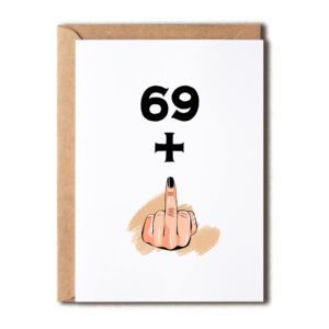 funny 70th birthday card - 69+1 women or men - sweet 70 years old birthday gift - gift perfect for husband wife brother sister