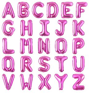 letter balloons foil mylar wedding birthday bridal shower anniversary celebration graduation party decoration alphabet (hot pink)