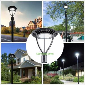 150W LED Circular Post Top Pole Light - 21000LM, 5000K, Outdoor Waterproof Fixture for Garden Pathway, Parking Lot, Courtyard, School Street 100-277V