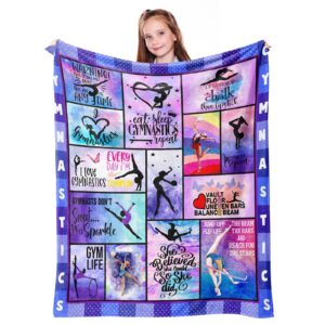 mosslink gymnastics lovers kids blanket gymnast gifts for girls teens women birthday gifts for gymnast ultra soft flannel fleece warm cozy lightweight throw blankets for home bed sofa 50"x 40"