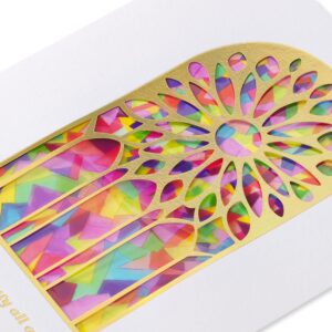 Papyrus Religious Birthday Card - Illustrated by Sandra K Pena (God Shines In You, Stained Glass)