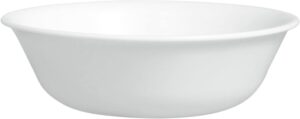 corelle vitrelle 4-pieces 18-oz soup/cereal bowls, chip & crack resistant glass dinnerware set bowls, winter frost white