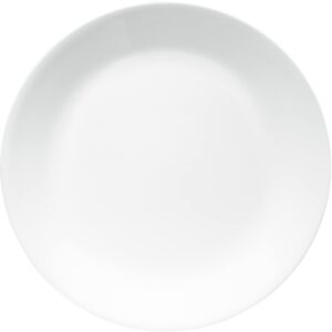 corelle vitrelle 4-pieces 8.5" glass salad/appetizer plates, chip & crack resistant glass dinnerware set plates, winter frost white