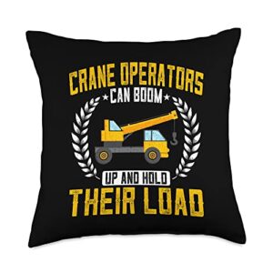 crane operators can boom funny forklift hook crane driver throw pillow