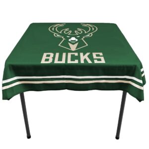 wincraft milwaukee bucks logo tablecloth and square table cover overlay