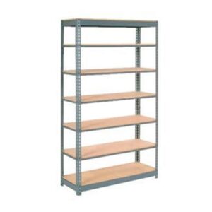 global industrial heavy duty shelving 48"w x 12"d x 96"h with 7 shelves, wood deck, gray